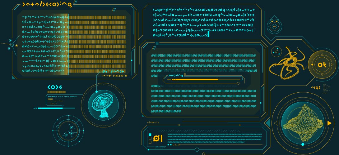 Virtual reality cyberpunk hud interface ci-fi Vector Image