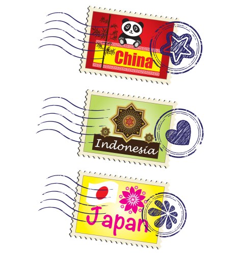 World country sticker Royalty Free Vector Image