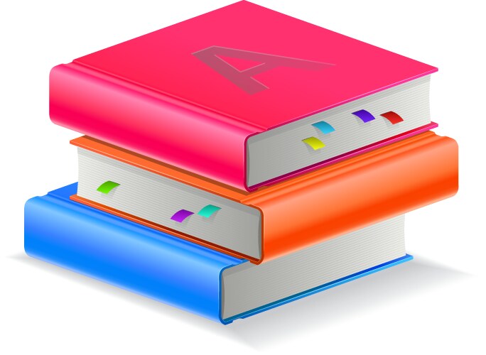 3d hardcover book stack symbol knowledge Vector Image