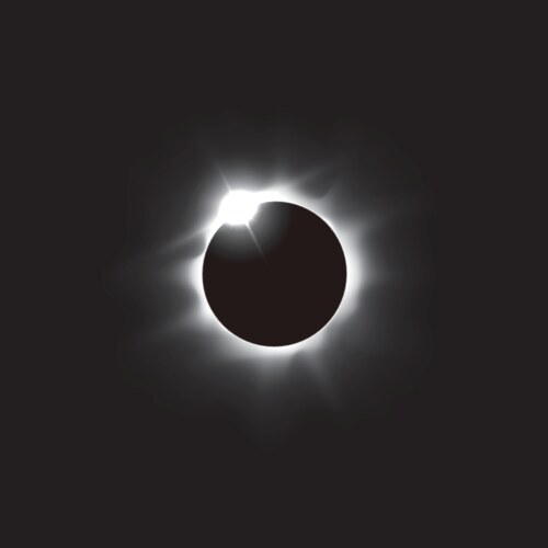 Partial solar eclipse with stars on blue Vector Image