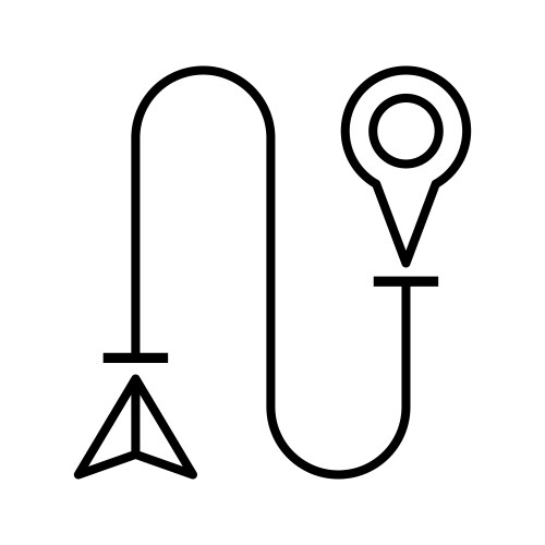 Destination path route icon single tracking Vector Image