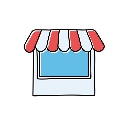 Continuous line drawn hand holding store building Vector Image