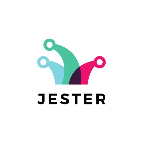 Jester hat logo icon line outline monoline Vector Image