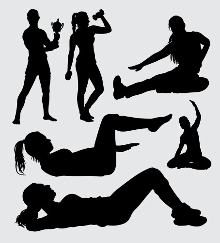 Male runner and female silhouette Royalty Free Vector Image