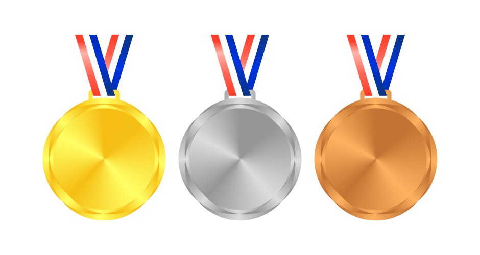 Winner gold silver bronze 1st 2nd 3rd medal first Vector Image