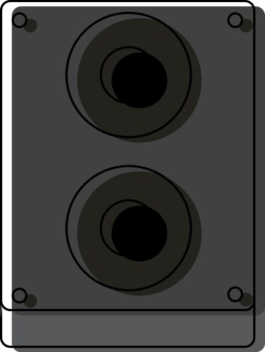 Audio speaker subwoofer music system Royalty Free Vector