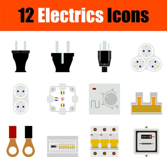 Electricity icons set Royalty Free Vector Image