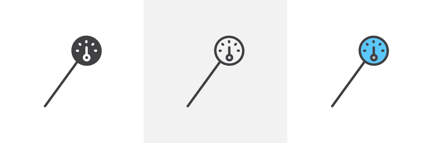 Kitchen thermometer icon set on white background Vector Image