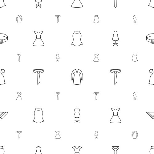 Dress icons pattern seamless white background Vector Image