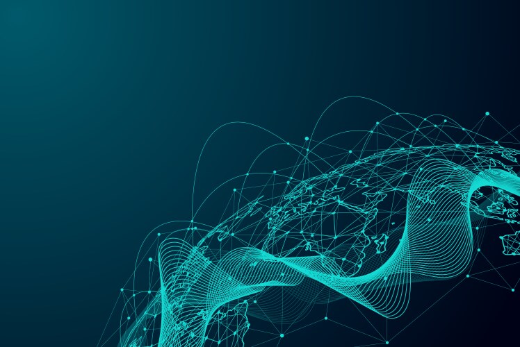 Global network connection world map point Vector Image