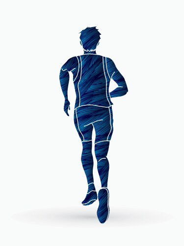 Running athlete participating in a marathon Vector Image