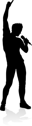Singer pop country or rock star silhouette Vector Image