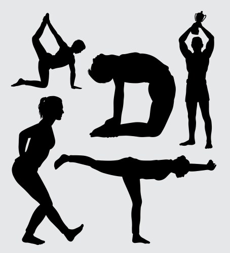 Male runner and female silhouette Royalty Free Vector Image