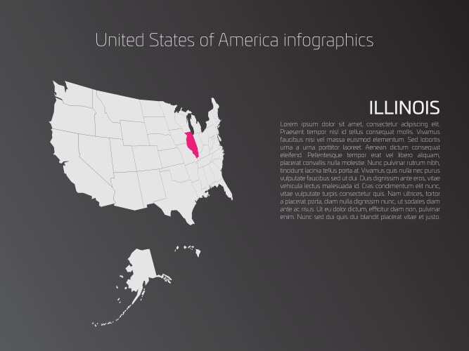 Usa map infographics template with highlighted Vector Image