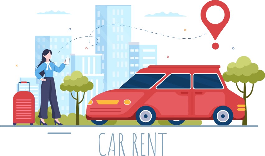 Car rental booking reservation and sharing using Vector Image