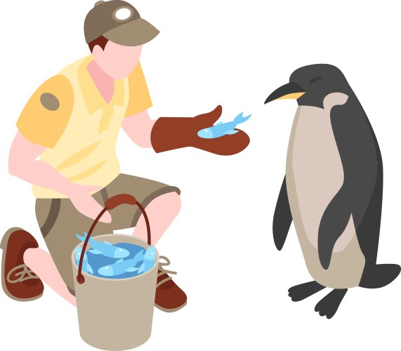 Feeding elephant zoo composition Royalty Free Vector Image