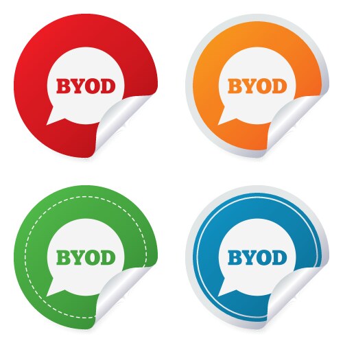 Byod sign icon bring your own device symbol Vector Image