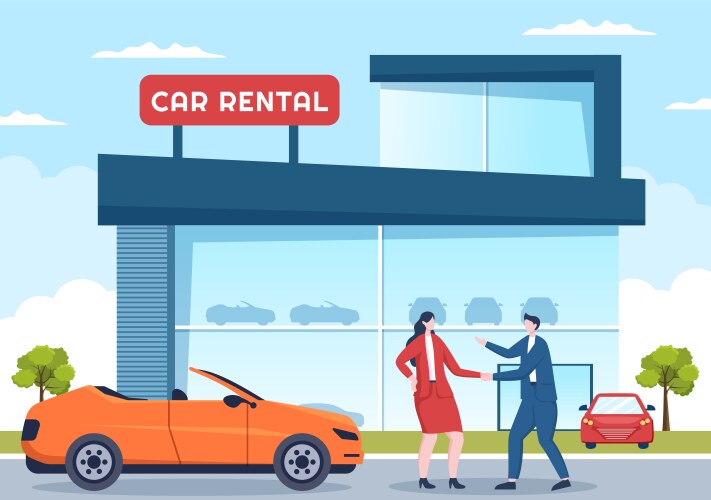 Car rental booking reservation and sharing using Vector Image