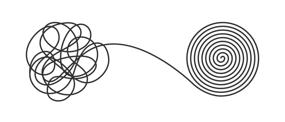 Unravel business chaos process with tangle Vector Image