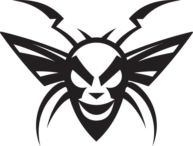 Dynamic sting hornet mascot black logo icon Vector Image