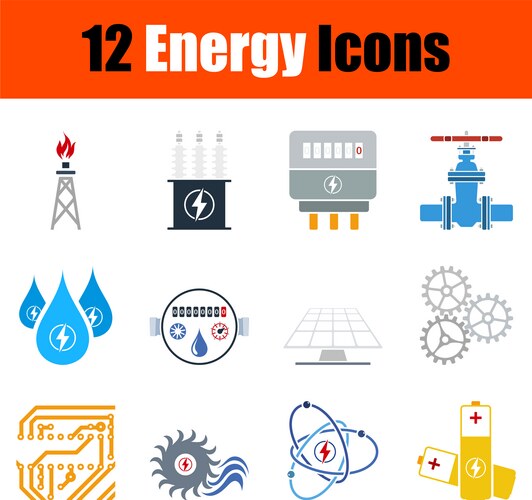 Electric energy icon power lightning bolts plugs Vector Image