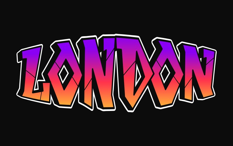Barcelona - single word letters graffiti style Vector Image