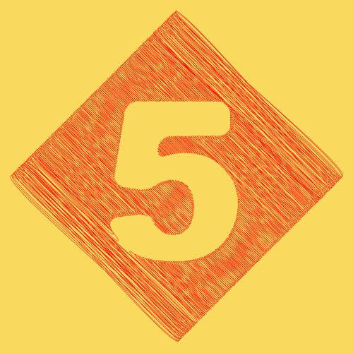 Number 5 sign design template element Royalty Free Vector