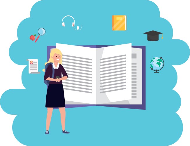 Kids showing open book Royalty Free Vector Image