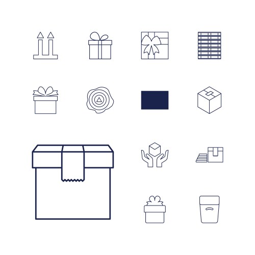 12 parcel icons Royalty Free Vector Image - VectorStock