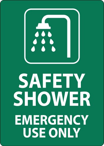 Safety shower sign - emergency use Royalty Free Vector Image