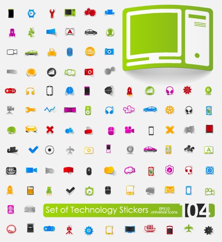 Set of creative stickers with colored squares Vector Image