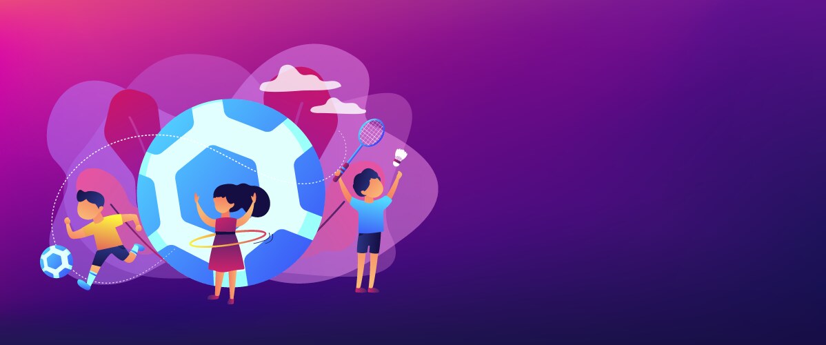 Karate camp concept banner header Royalty Free Vector Image