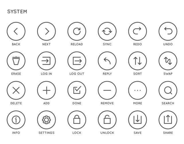 System user interface ui icon set high quality Vector Image