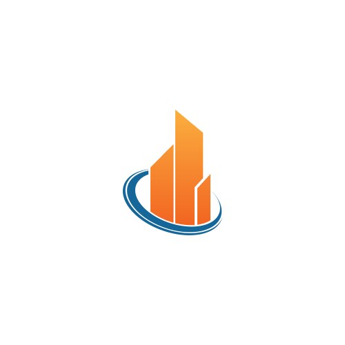 Building business progress logo Royalty Free Vector Image