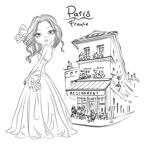 Beautiful girl in a hat Royalty Free Vector Image