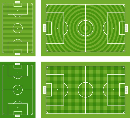 Soccer formations set with different color players