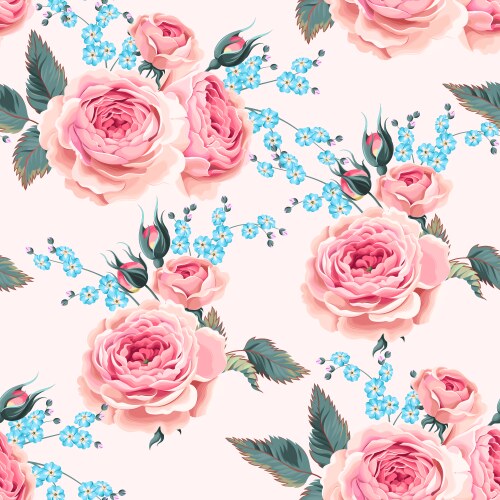 English roses seamless Royalty Free Vector Image