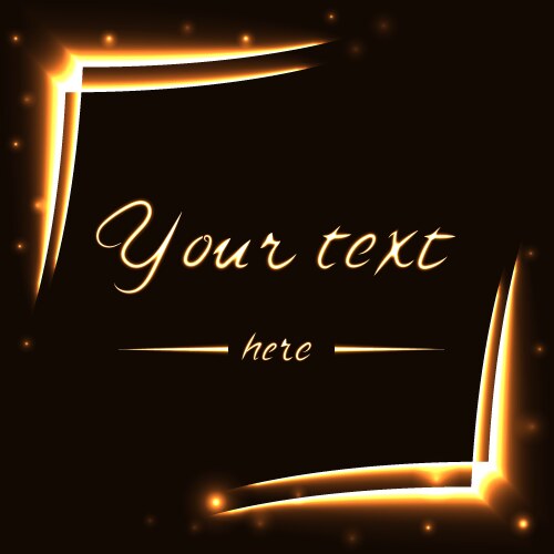 Gold glowing rectangular frame light effect lines Vector Image