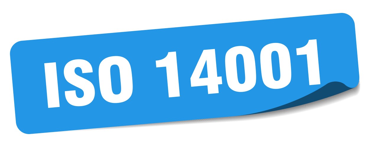 Iso 14001 sticker sign on transparent Royalty Free Vector