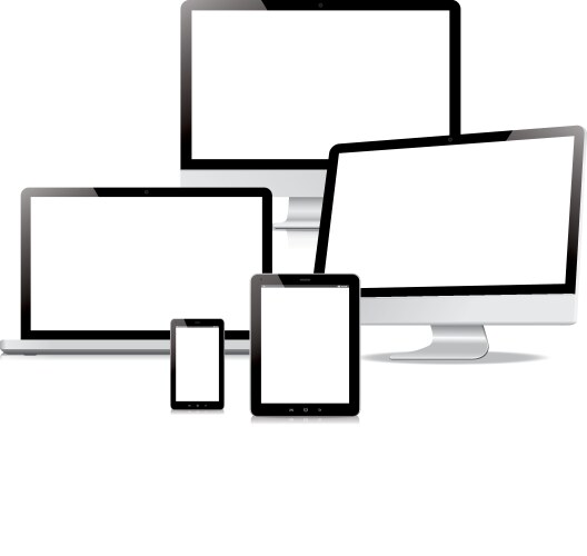 Set of computer and electronics equipment Vector Image