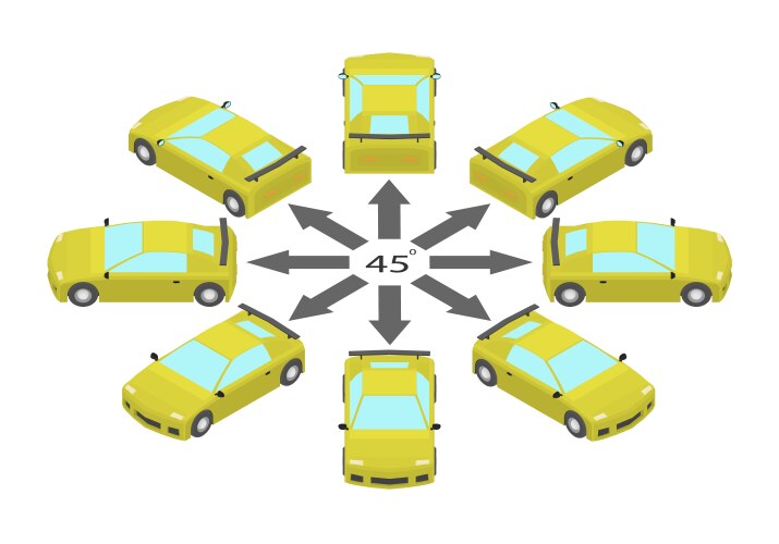 Isometric Car Sprite Vector Images (97)