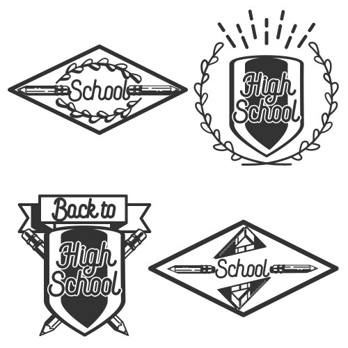 Vintage monochrome college logos Royalty Free Vector Image
