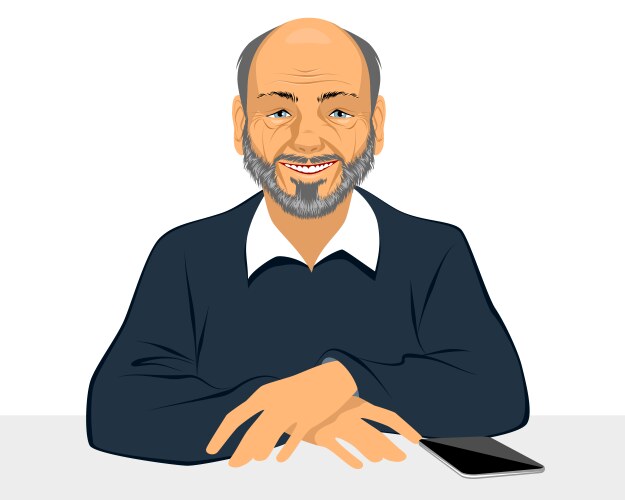 An old businessman with a bald hair Royalty Free Vector