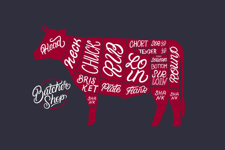 Set of steak house logos Royalty Free Vector Image