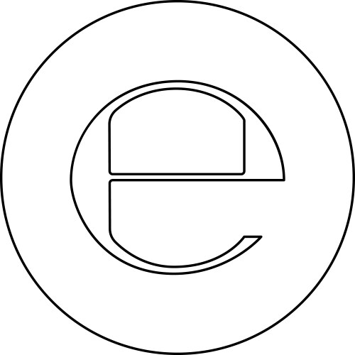 Estimated sign e mark symbol icon outline set Vector Image