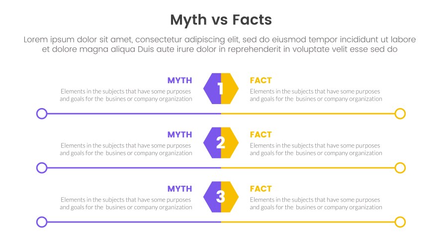 Fact vs myth comparison or versus concept Vector Image