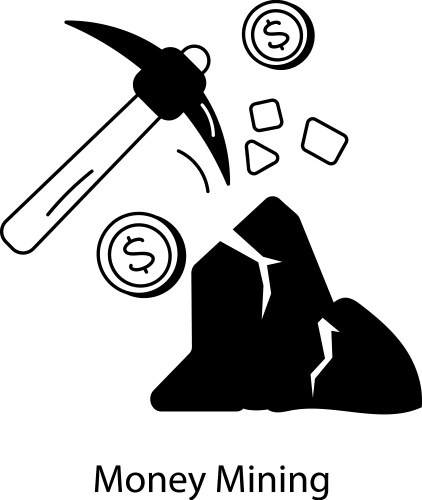 Money mining Royalty Free Vector Image - VectorStock