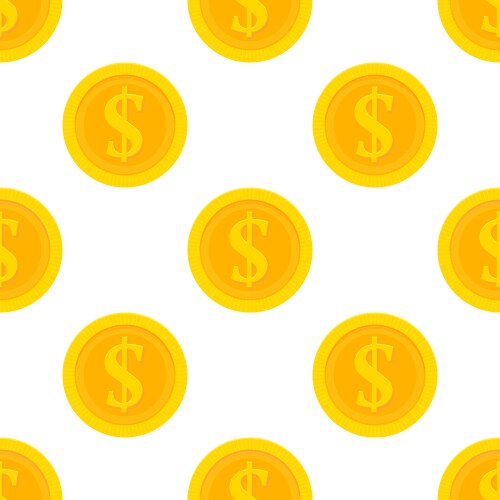 Gold coins vintage colorful seamless pattern Vector Image