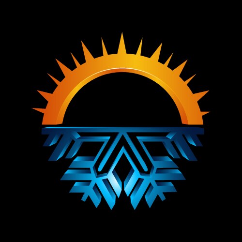 Gear hot and cold round sign logo temperature Vector Image