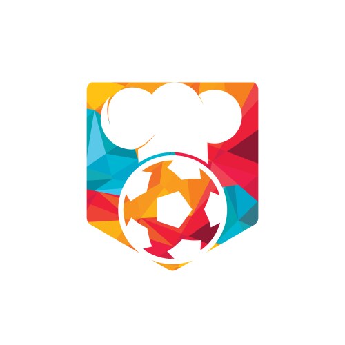 Soccer chef logo design Royalty Free Vector Image